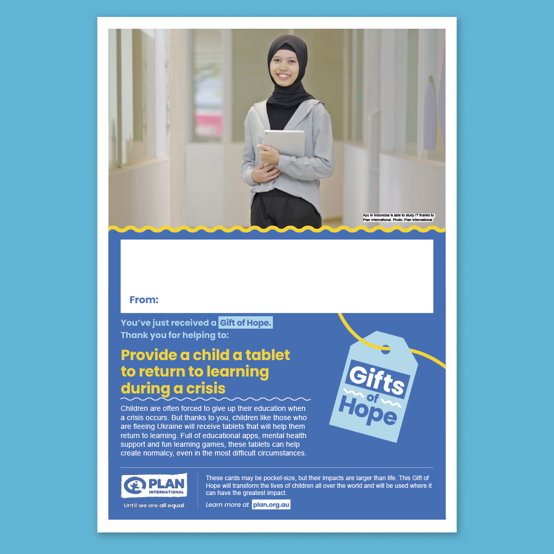 Provide a child with a tablet to return to learning during crisis ...